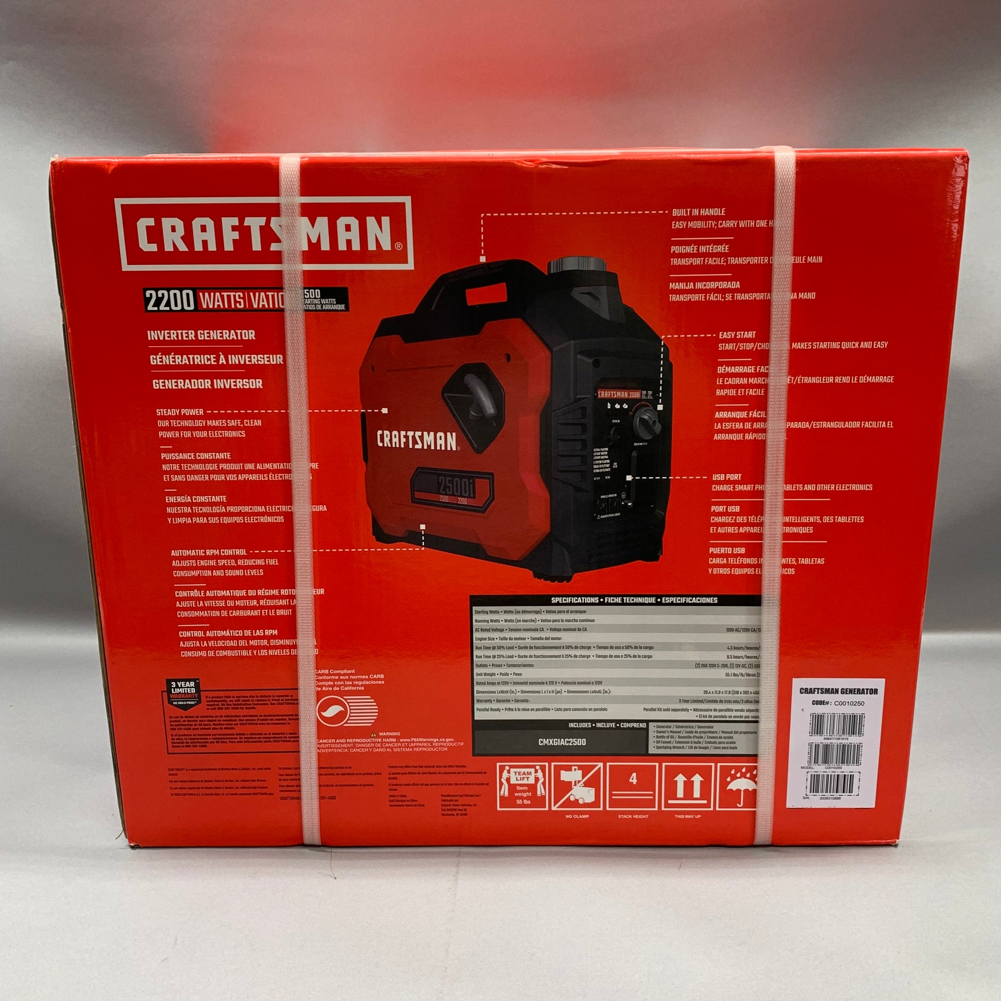 New Craftsman 2200 Watts Inverter Generator CMXGIAC2500 – PayMore ...